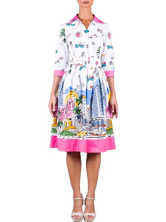 SAMANTHA SUNG Samantha Sung Monaco Belted Shirtdress